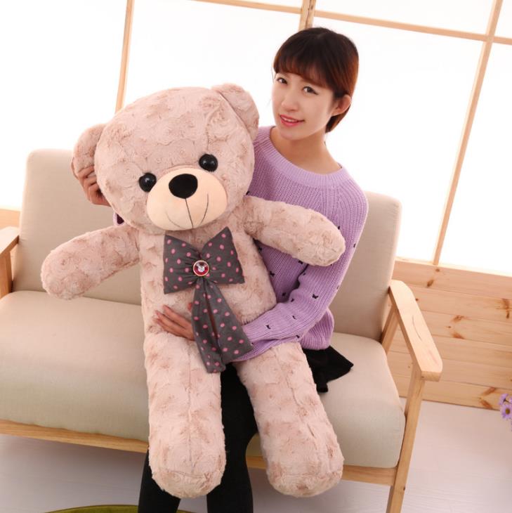 Large size bow teddy bear toy oversized plush for birthday events